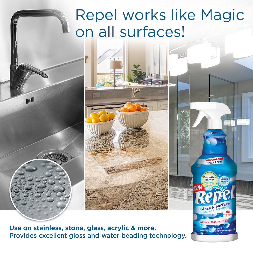 Repel® Glass & Surface Cleaner w/ enhanced shine & repellent - 32 oz